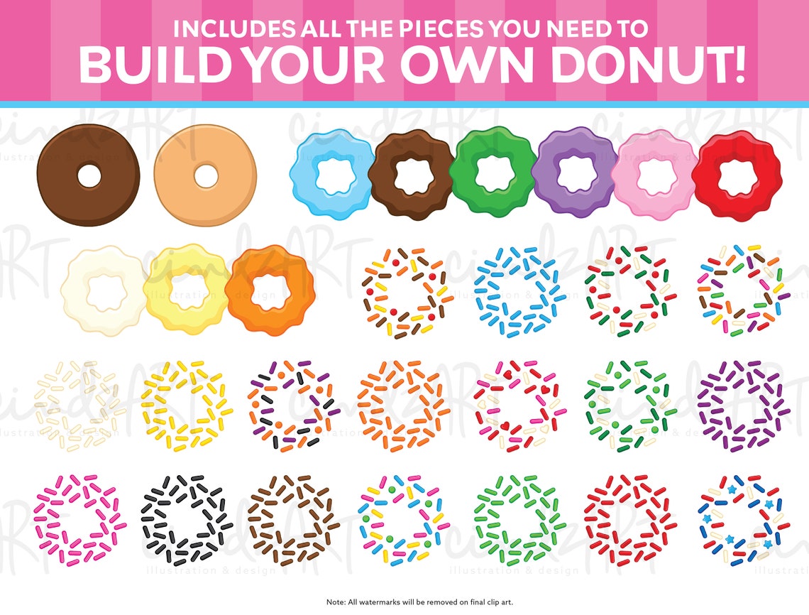 Donut Shop Commercial Use Clipart Cute Donut Dessert Clip Art Doughnut ...