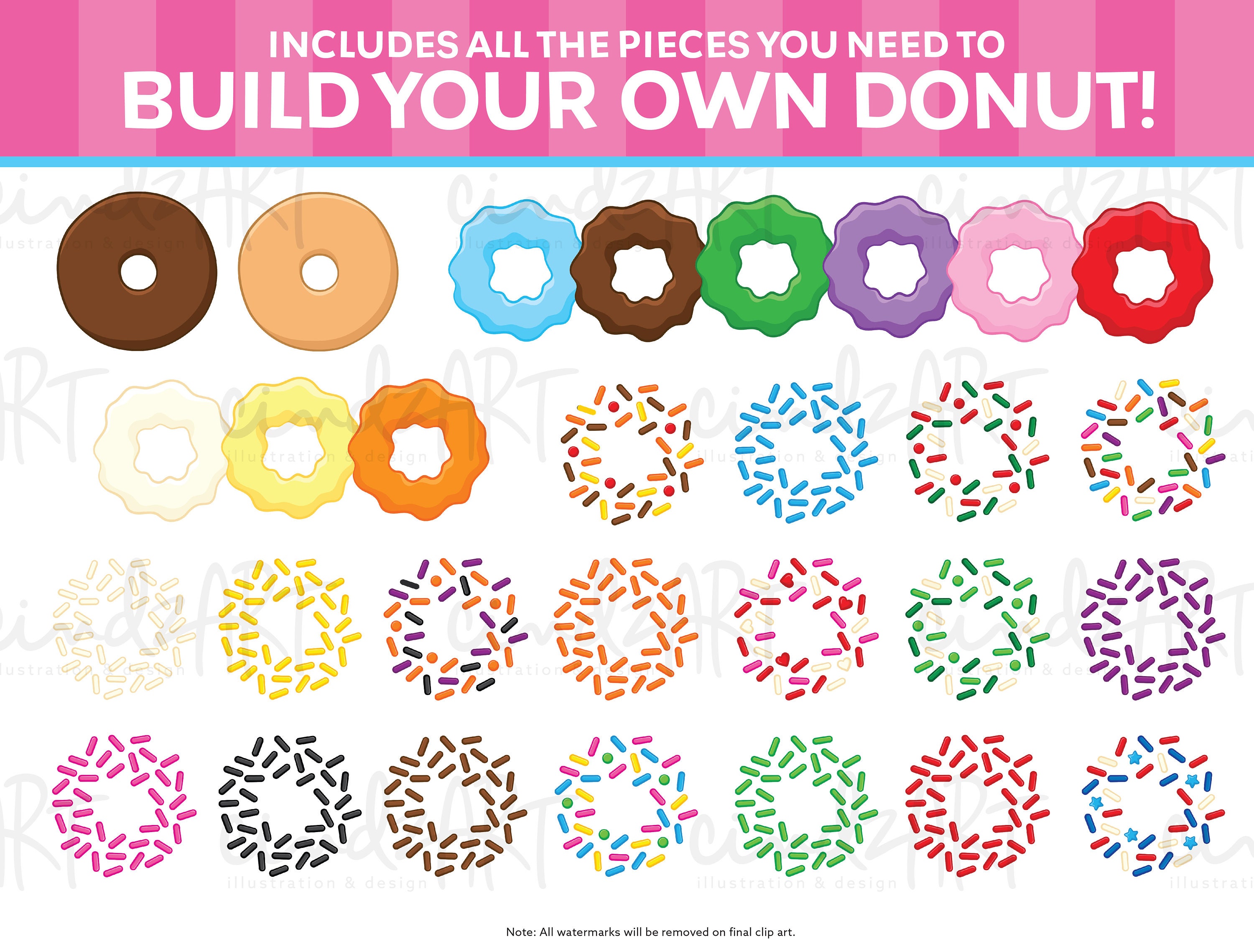 Donut Shop Commercial Use Clipart Cute Donut Dessert Clip Art Doughnut ...