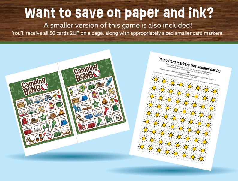 Camping Bingo Printable - Campground Party Game - Instant Download ...