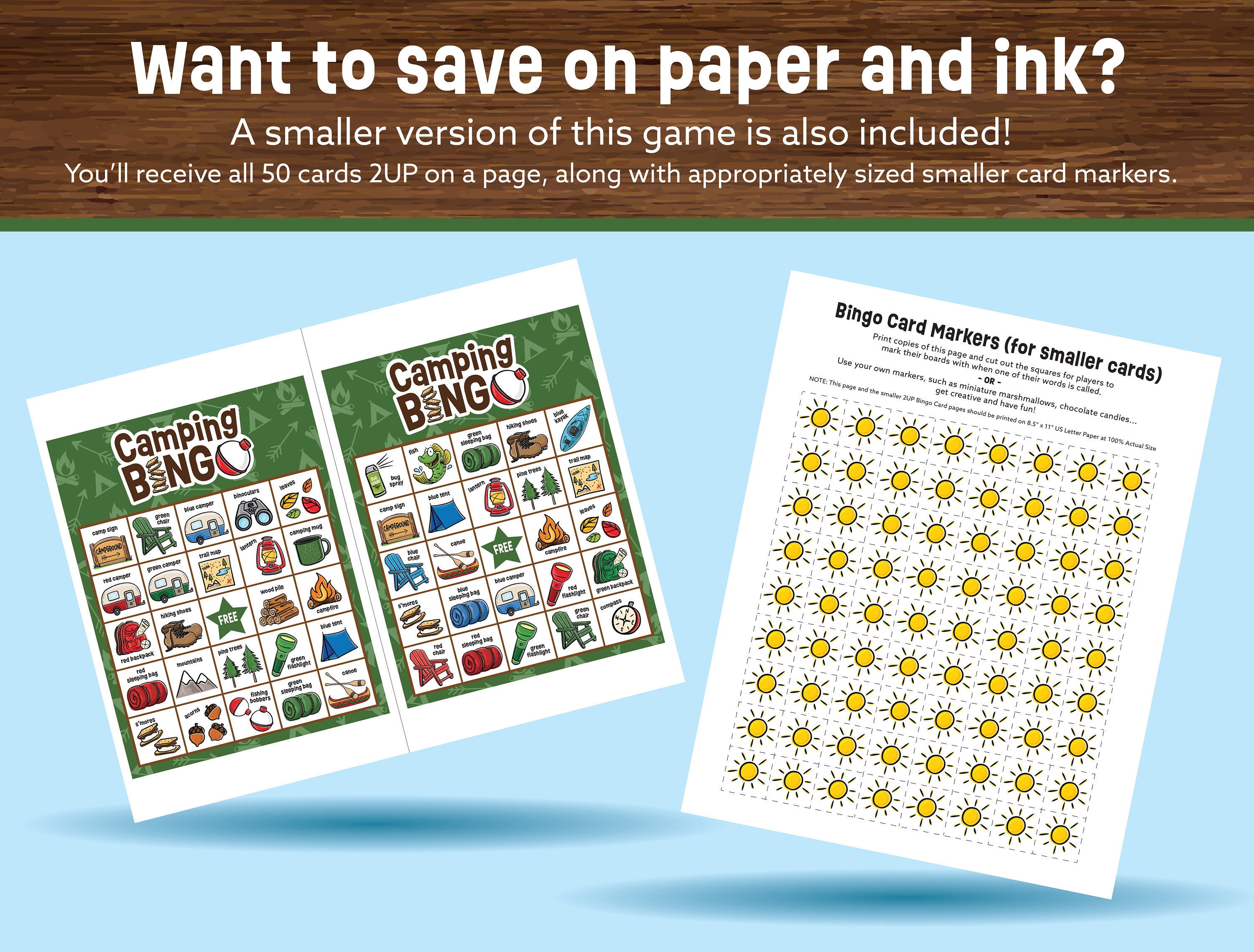 Camping Bingo Printable - Campground Party Game - Instant Download ...