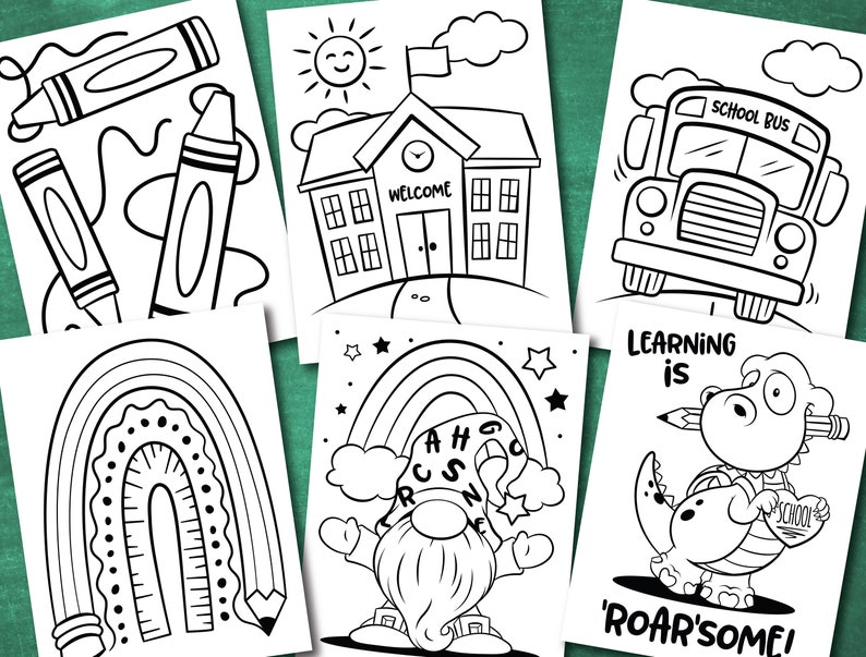 Back to School Coloring Pages - Instant Download - Fun Class Activity ...