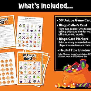 Halloween Party Bingo Game Printable - Instant Download - School ...