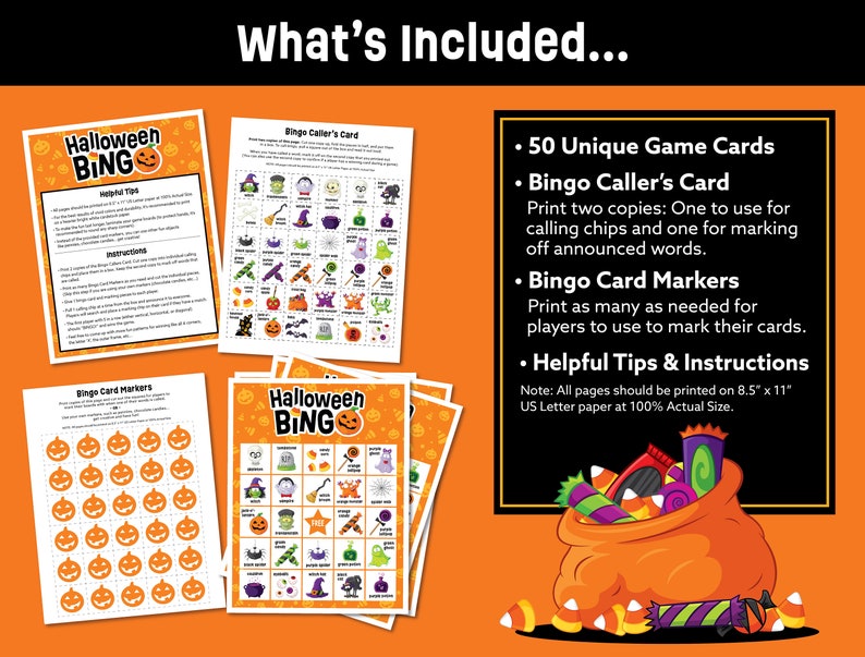 Halloween Bingo Printable - Instant Download - School Classroom Bingo ...