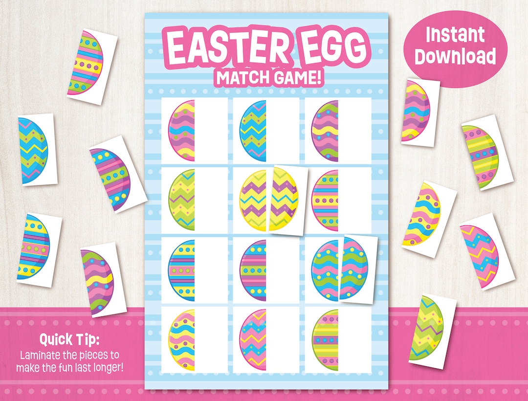 Easter Match Game - Instant Download - Match Game - Printable Games ...