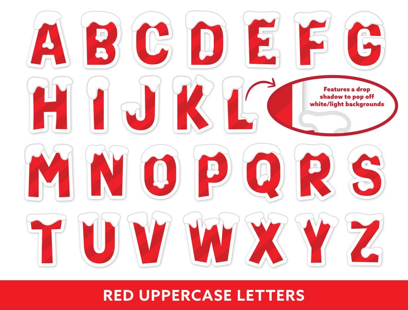 Snowy Alphabet Number Symbol Clipart Collection Winter Snow Borders ...