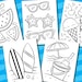 Summer Fun Coloring Page Set Instant Download Pool Party Activity ...