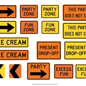 Birthday Road Sign Clipart Construction Sign Birthday Decor Road Sign ...