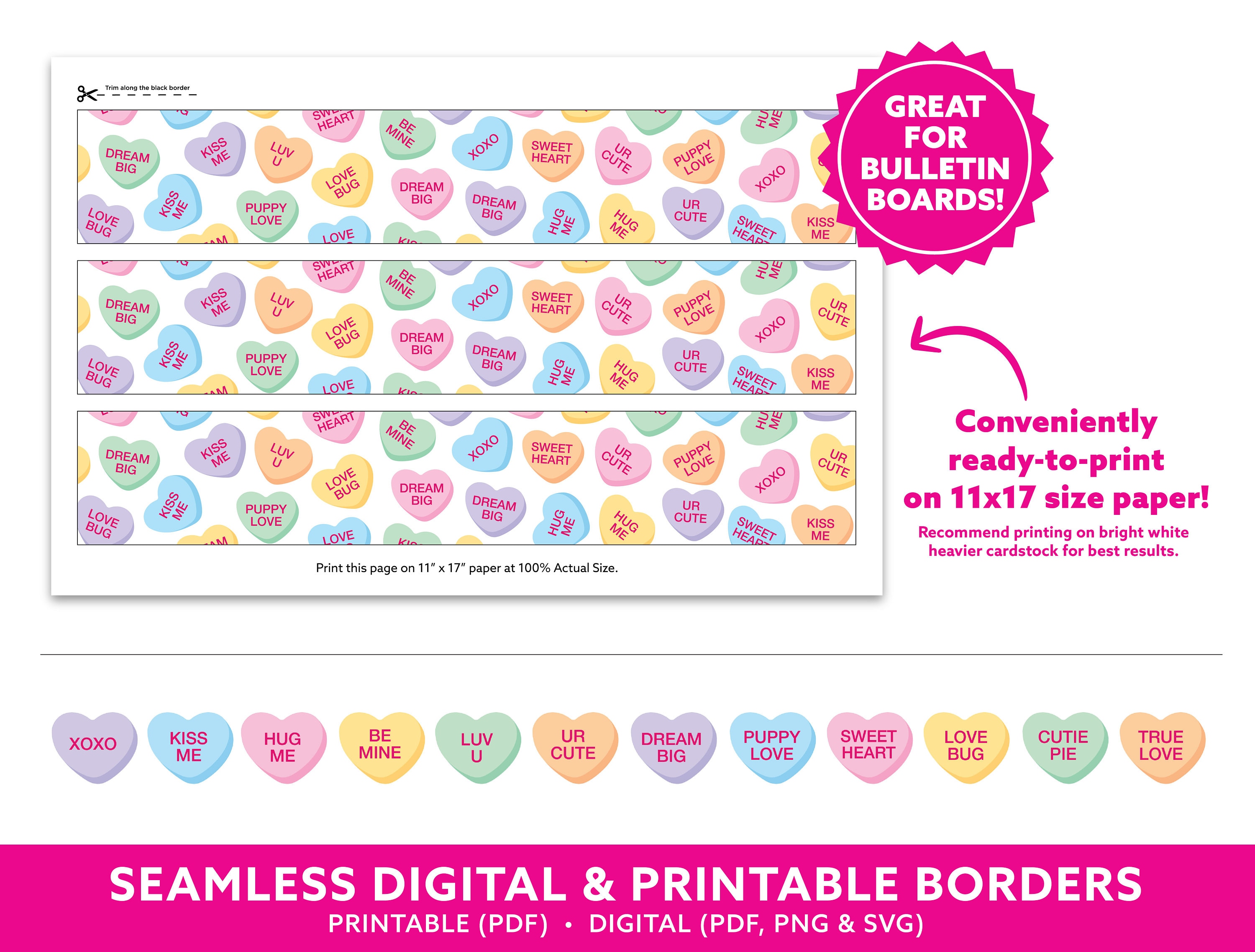 Candy Heart SVG Candy Hearts Png Valentine Hearts Svg Candy Heart ...