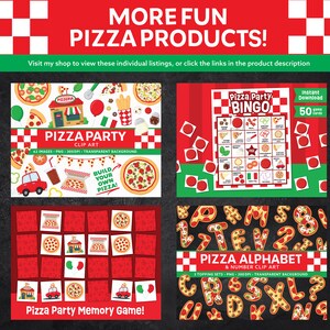 Pizza Party Activity Bundle - Kids Pizza Party Printable Games - Pizza ...