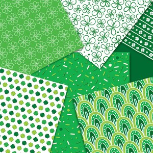 St. Patrick's Day Digital Paper Set - Saint Patrick's Seamless Pattern ...