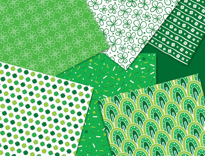 St. Patrick's Day Digital Paper Set Saint Patrick's Seamless Pattern ...