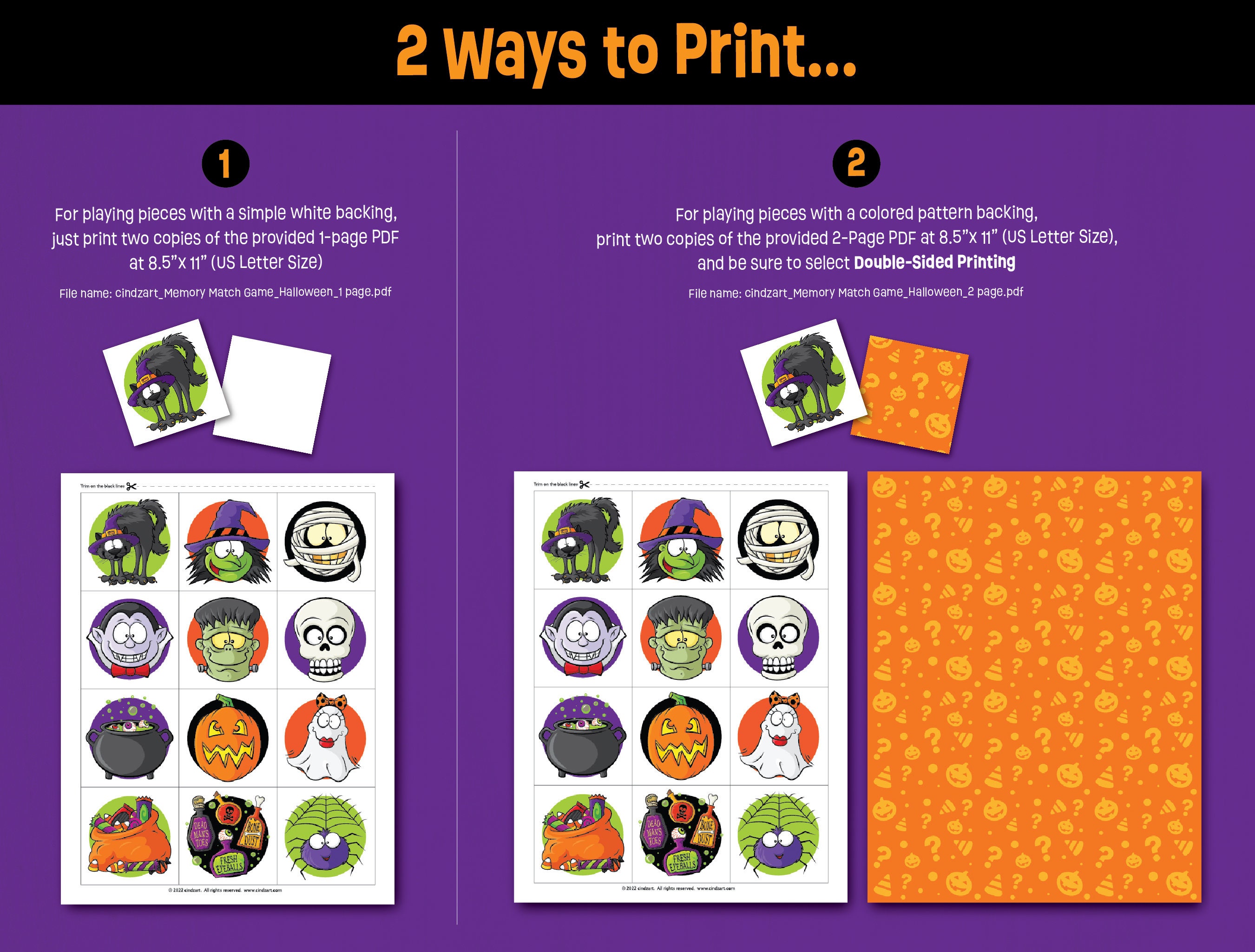 Halloween Memory Match Game - Instant Download - Fun Activity ...
