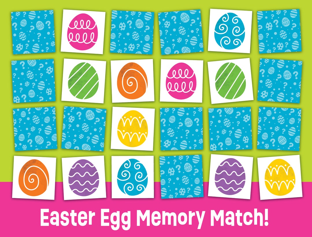 Easter Egg Memory Match Printable - Instant Download - Fun Easter Kid ...