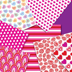 Valentine's Day Digital Paper Set - Valentine Seamless Pattern ...