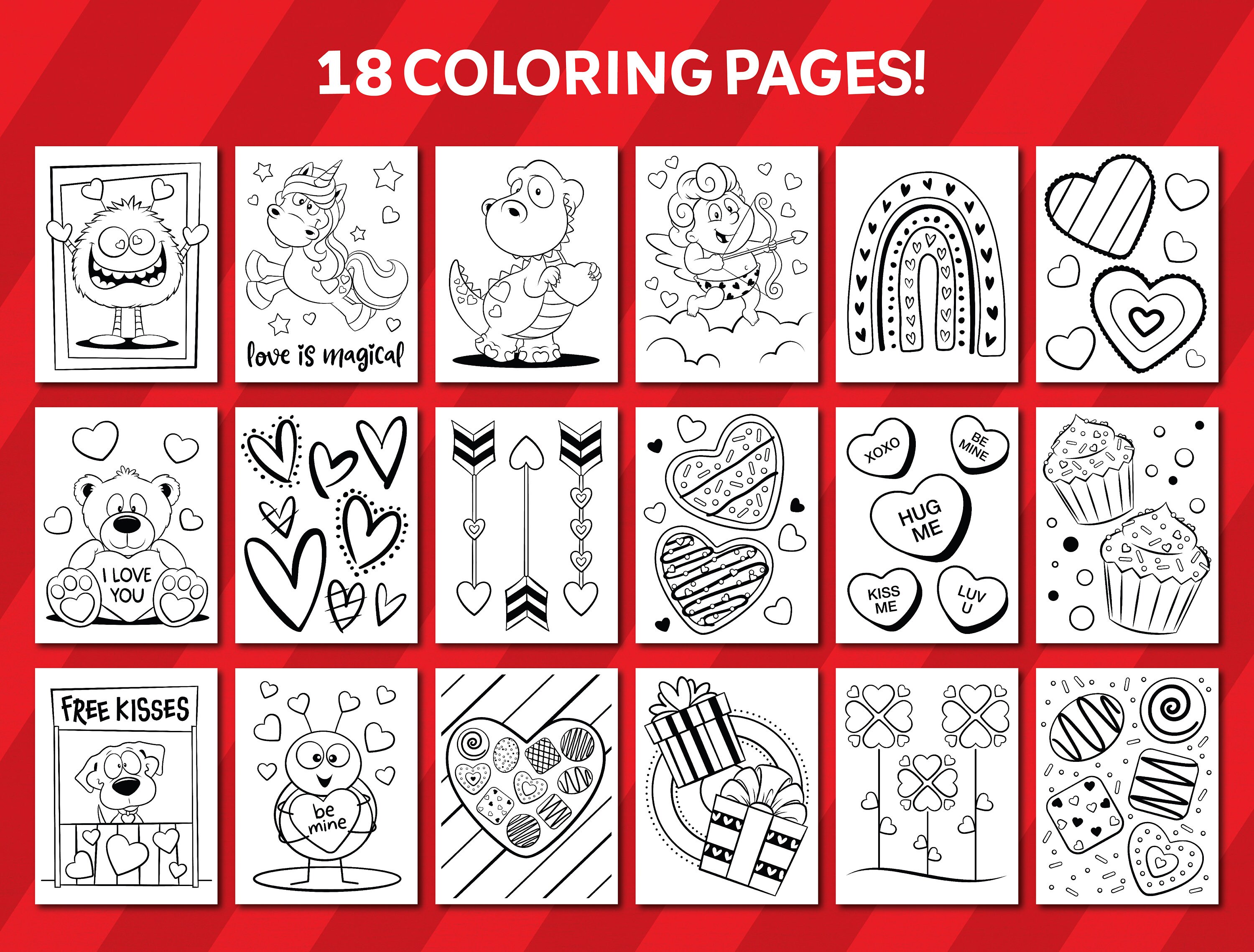 Kids Valentine's Day Activity Bundle Valentine Party Kid Games ...