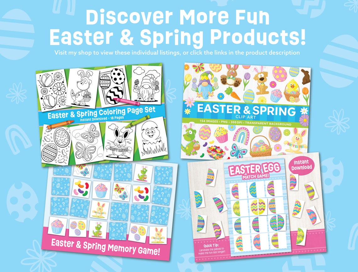 Easter Spring Bingo Game - Instant Download - Easter Springtime Kids ...