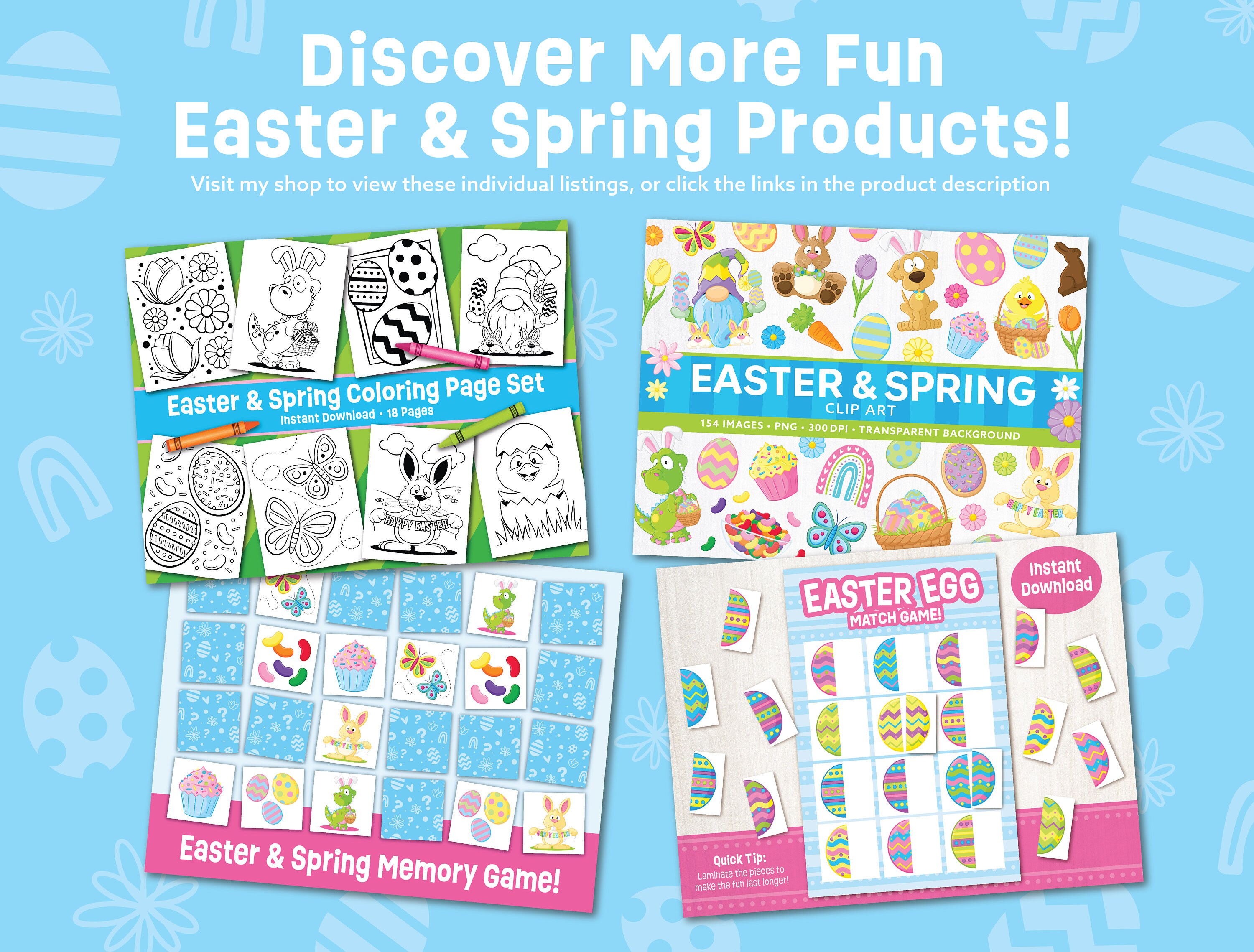 Easter Spring Bingo Game Instant Download Easter Springtime Kids ...
