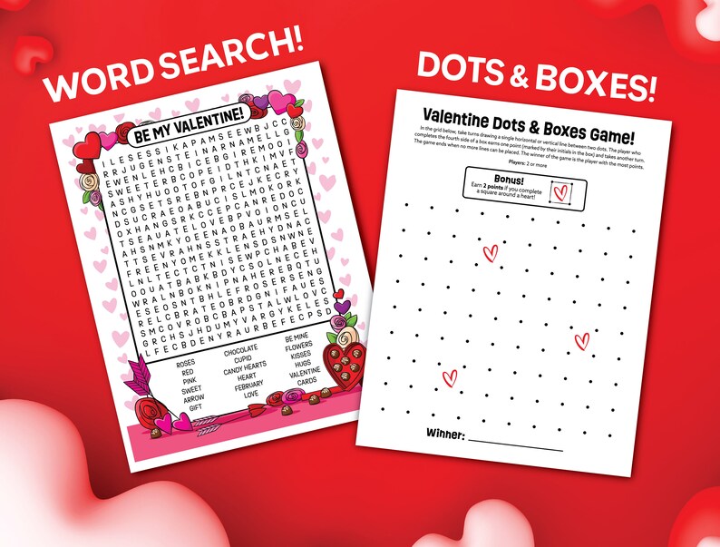 Printable Valentine's Day Activity Bundle Valentine Party Kid Games ...