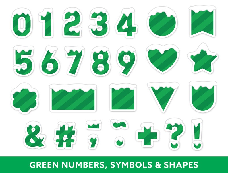 Snowy Alphabet Number Symbol Clipart Collection Winter Snow Borders ...