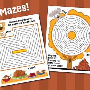 Kids Thanksgiving Activity Set - Instant Download - Thanksgiving ...