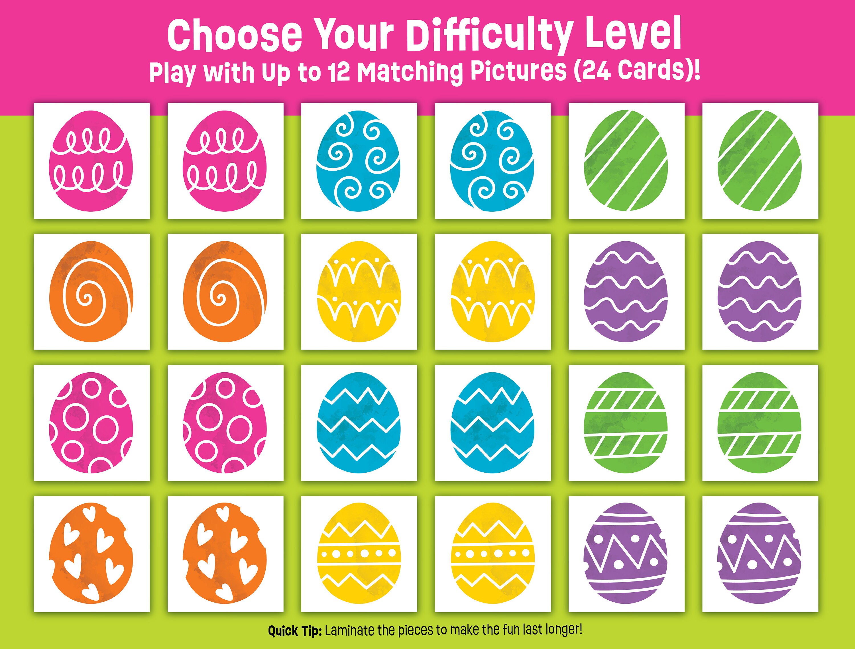 Easter Egg Memory Match Printable Instant Download Fun Easter Kid Games ...