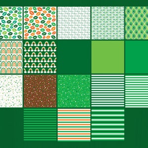 St. Patrick's Day Digital Paper Set - Saint Patrick's Seamless Pattern ...
