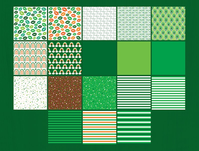 St. Patrick's Day Digital Paper Set Saint Patrick's Seamless Pattern ...