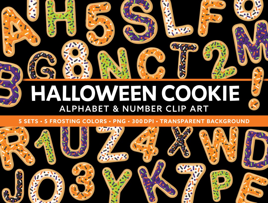 Halloween Cookie Clipart - Instant Download - Halloween Font ...