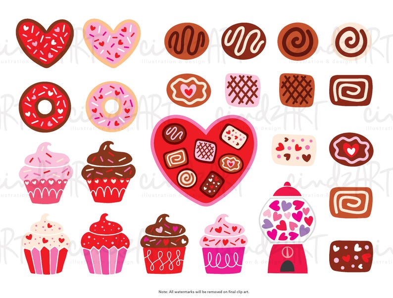 Cute Valentine's Day Clip Art - Valentine Clipart - Candy Heart Clipart ...