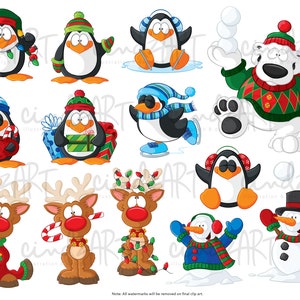 Cute Christmas Clip Art - Commercial Use - Christmas Clipart Bundle ...