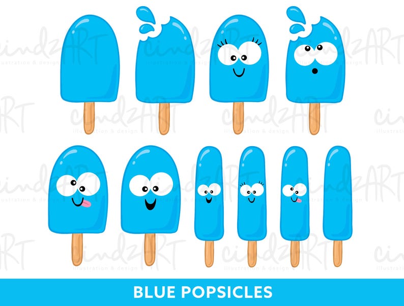 Popsicle Clipart Set - Cute Popsicle Summer Clip Art - Popsicle Borders ...
