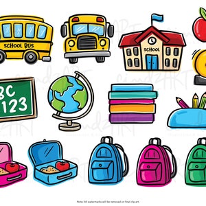 Back to School Classroom Clipart Digital Download Cute - Etsy