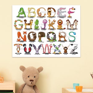Animal Alphabet Poster 18x24 - Animal Alphabet - ABC Wall Art - Animal ...