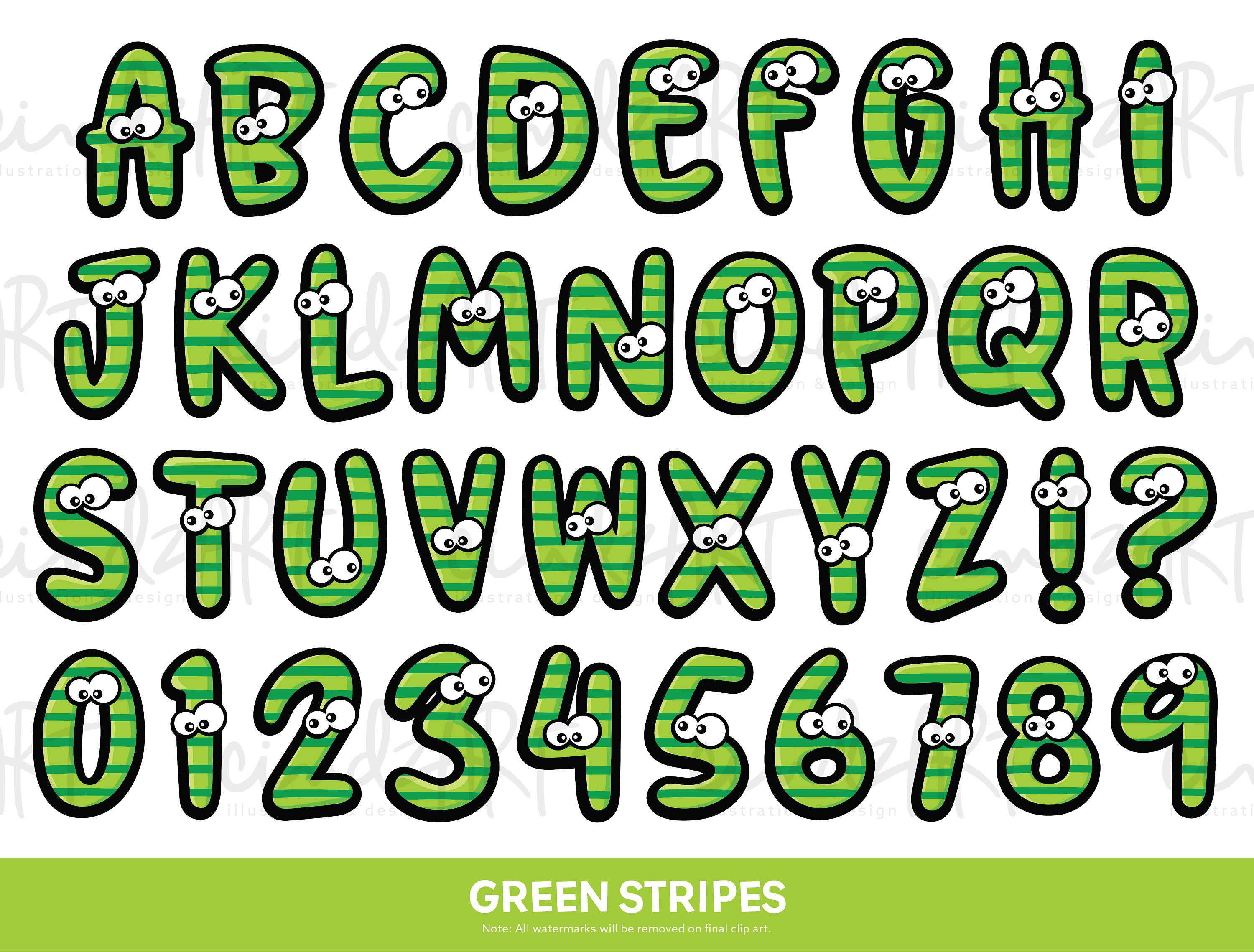 Halloween Alphabet Number Clipart Instant Download PNG Make Your Own ...