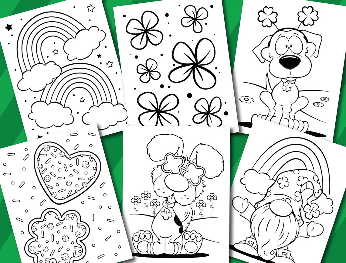 St. Patricks Day Coloring Page Set Instant Download Saint - Etsy