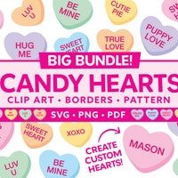 Conversation Heart Clipart - SVG, PNG, EPS Images - Valentine's Day ...