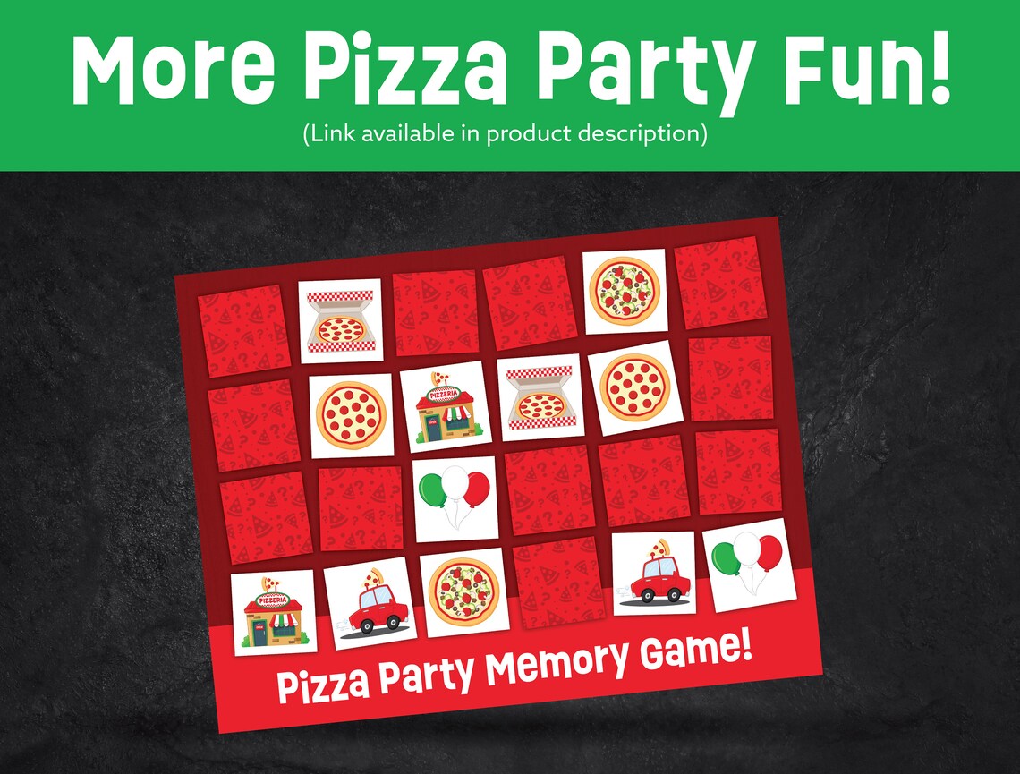 Pizza Party Bingo Game Printable - Instant Download - Pizza Birthday ...