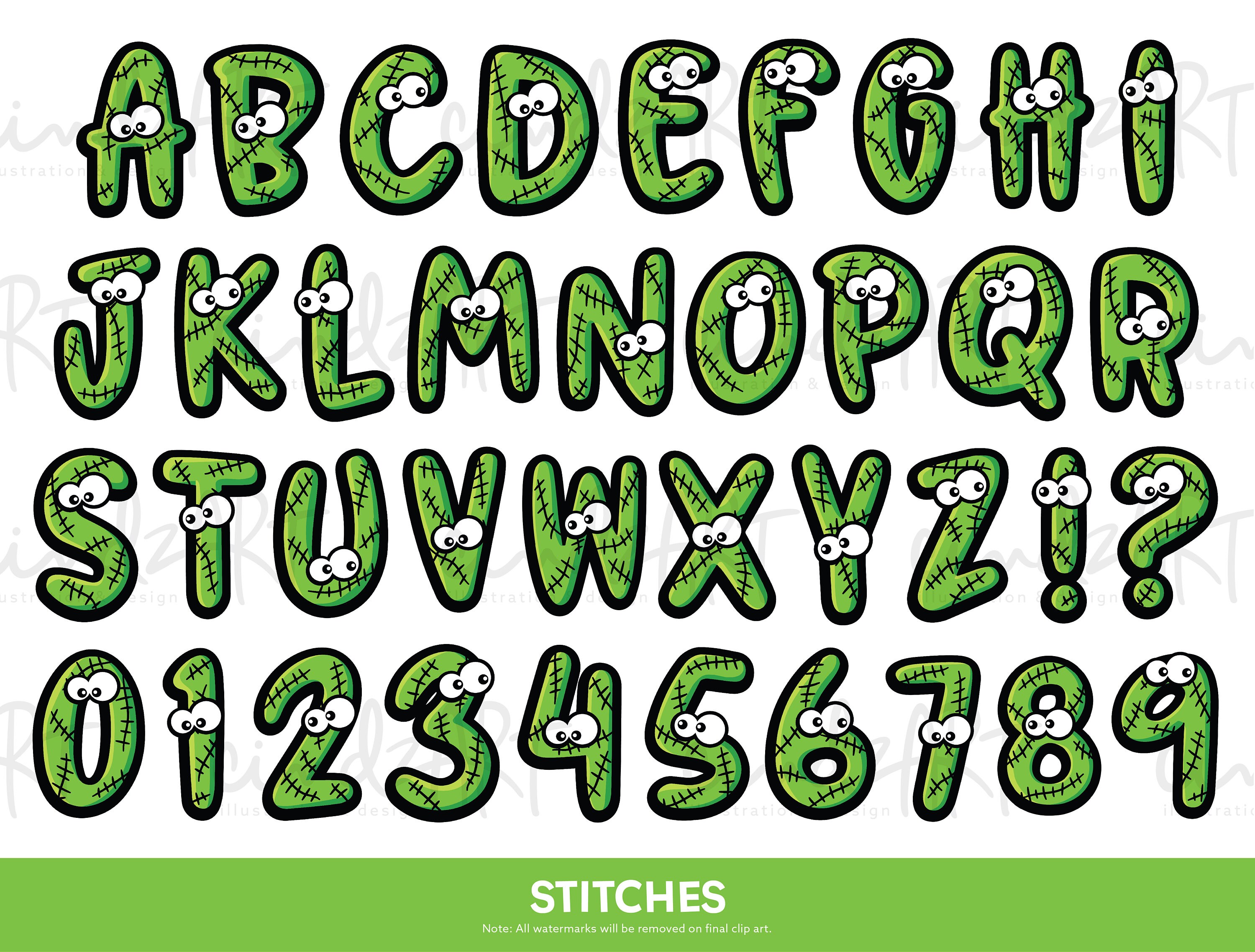 Halloween Alphabet Number Clipart Instant Download PNG Make Your Own ...