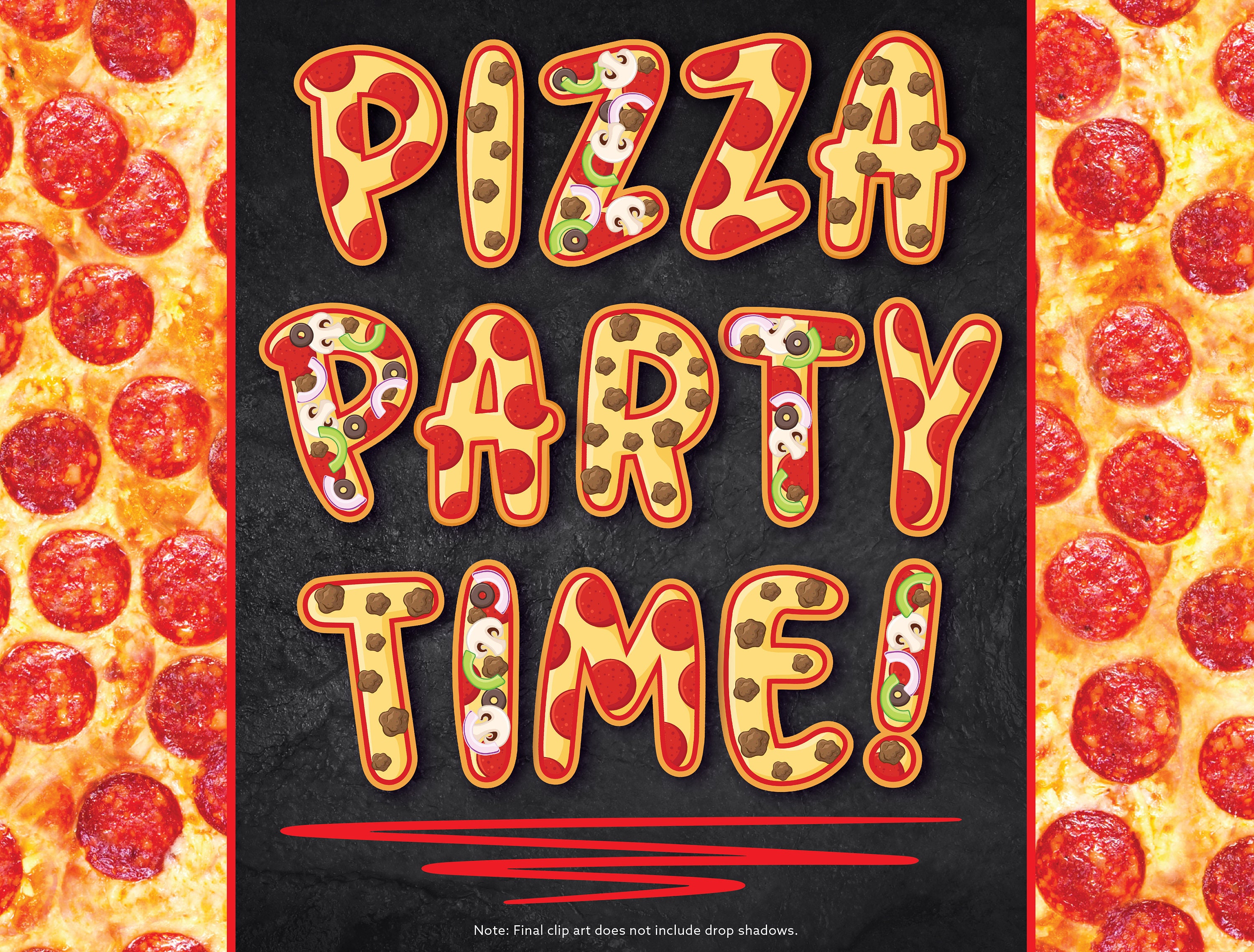 Pizza Letter Alphabet & Number Clipart Pizza Party Clipart - Etsy