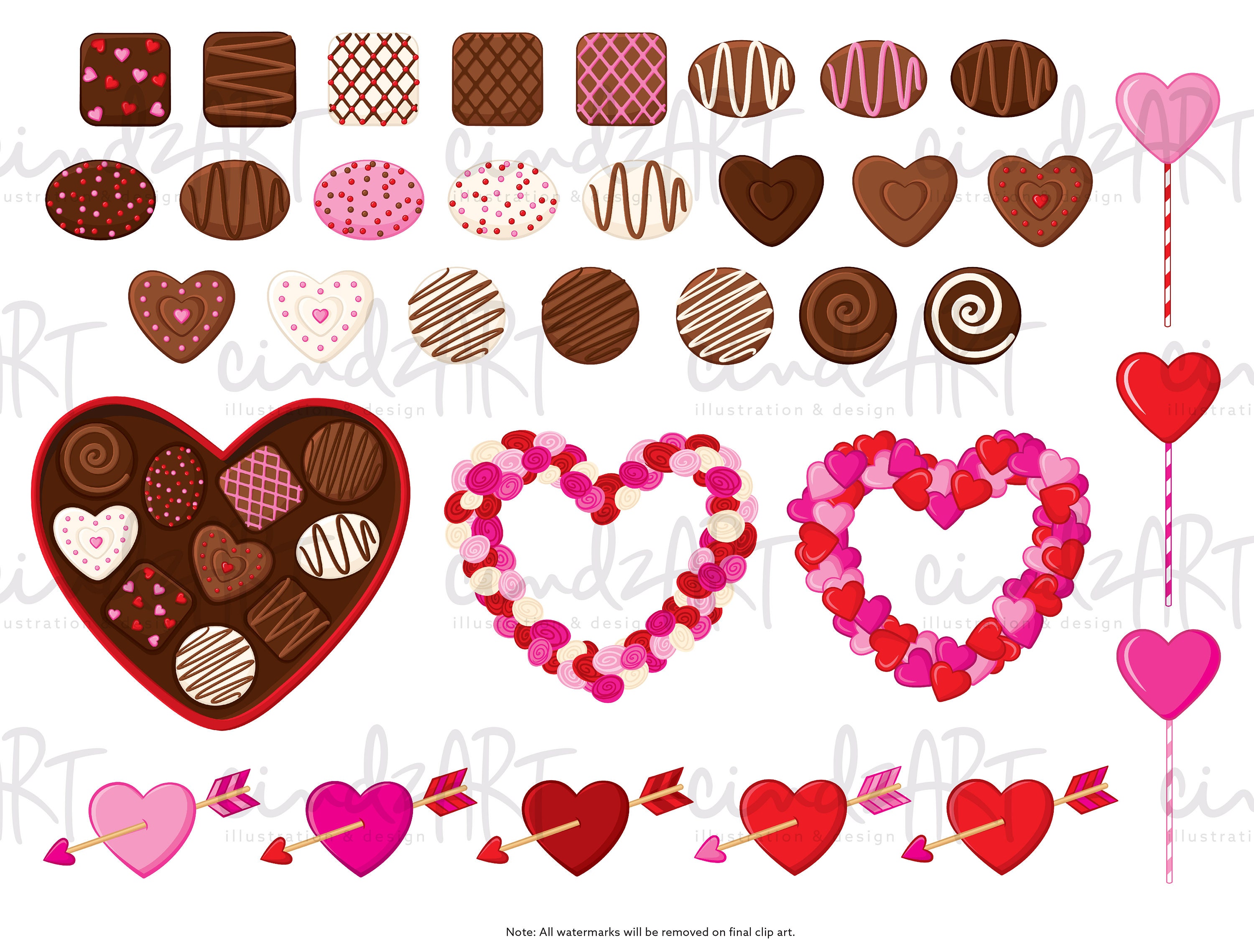 Cute Valentine's Day Clip Art Valentine Clipart Candy - Etsy