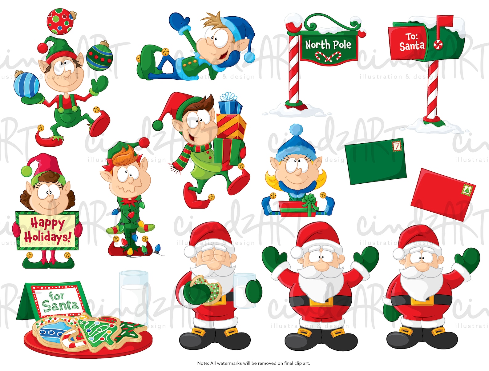 Cute Christmas Clip Art Commercial Use Christmas Clipart - Etsy