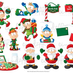 Cute Christmas Clip Art - Commercial Use - Christmas Clipart Bundle ...