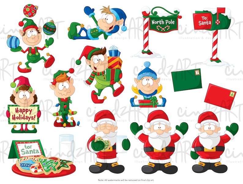 Cute Christmas Clip Art Commercial Use Christmas Clipart - Etsy