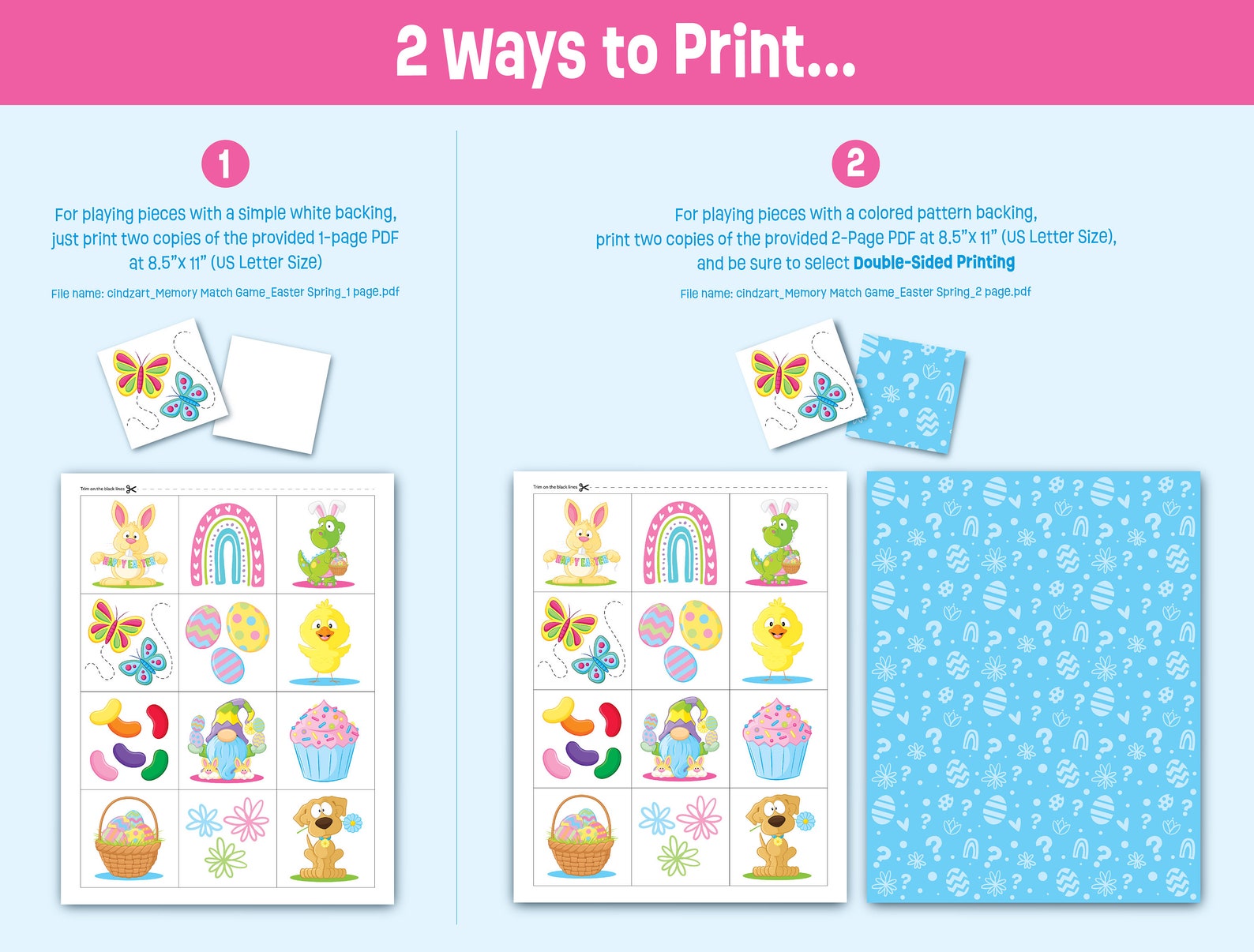 Easter Spring Memory Match Game Instant Download Fun - Etsy