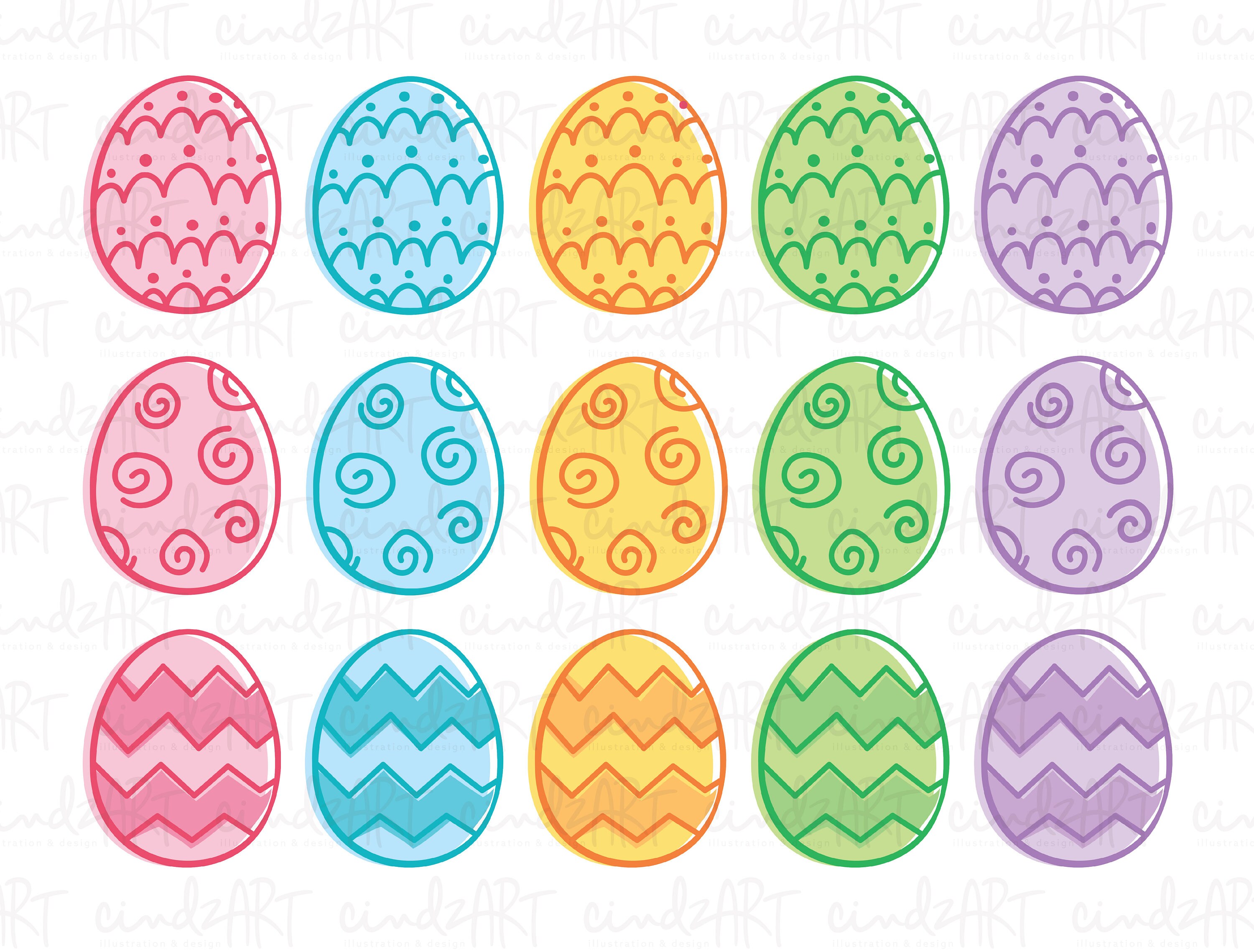 Easter Egg Clipart Cute Easter Egg Doodle SVG PNG Easter Egg Clip Art ...