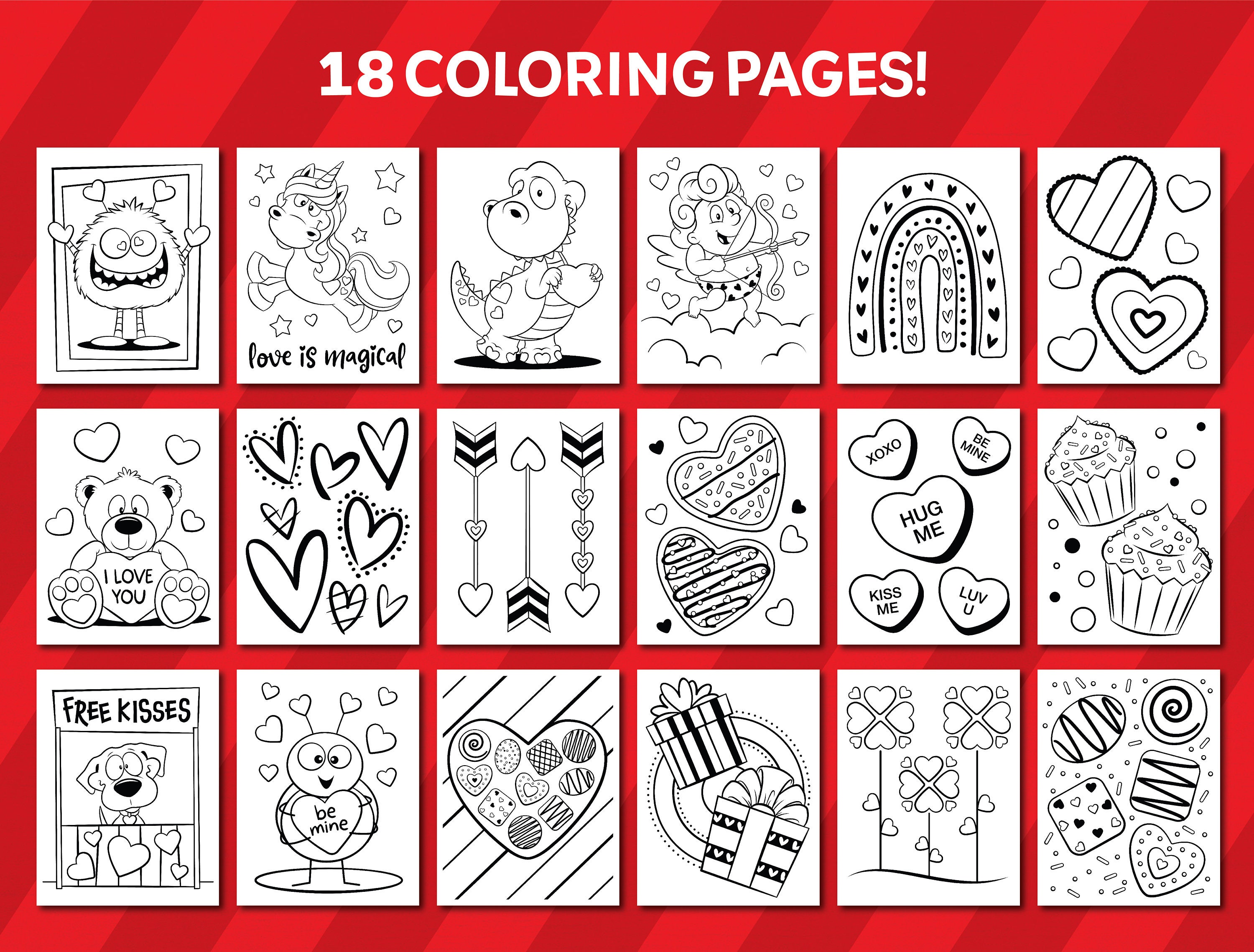 Printable Valentine's Day Activity Bundle Valentine Party Kid Games ...