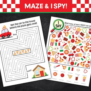 Pizza Party Activity Bundle - Kids Pizza Party Printable Games - Pizza ...