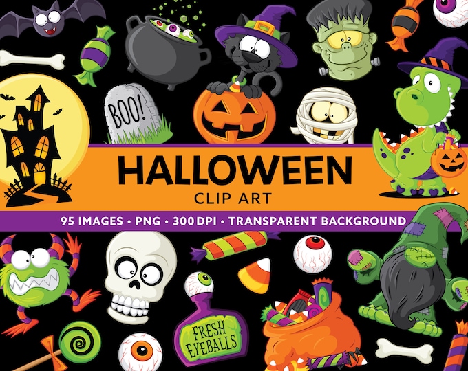 Spooky Friends - Halloween Clipart - Clip Art and Digital Paper Set ...