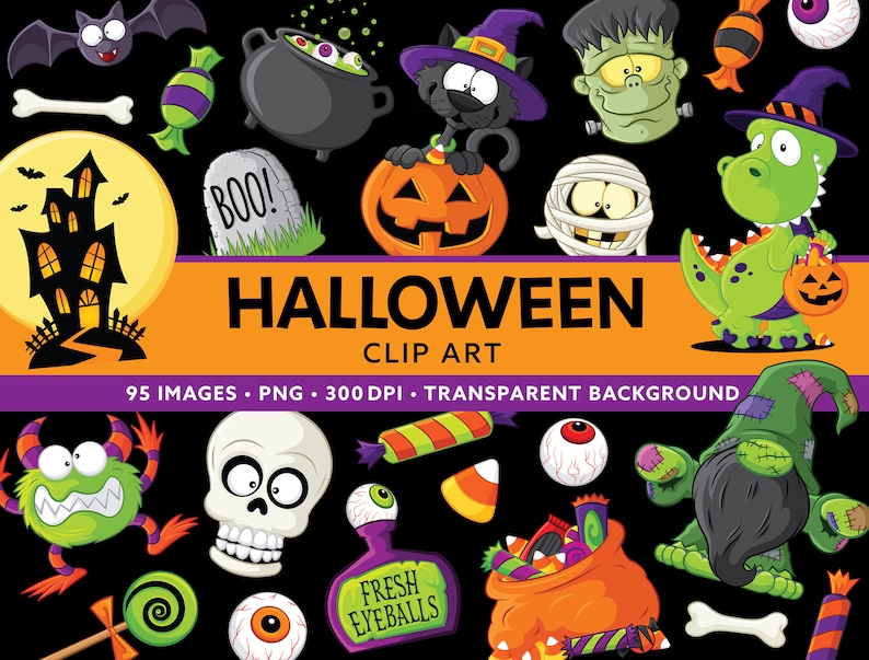 Cute Halloween Clip Art Halloween Party Decor Halloween Scrapbooking ...
