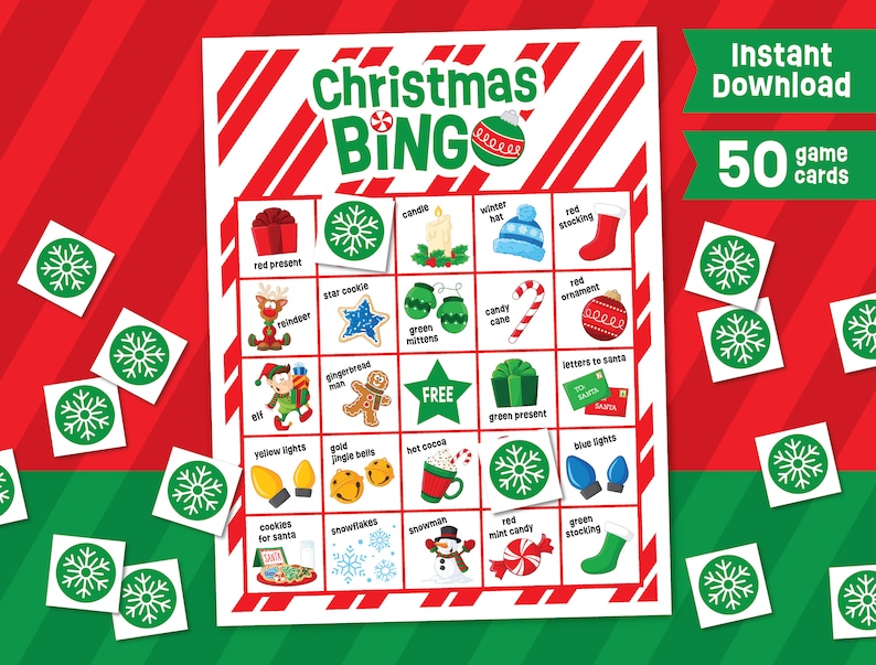 Christmas Bingo Game Printable - Instant Download - Christmas Bingo ...